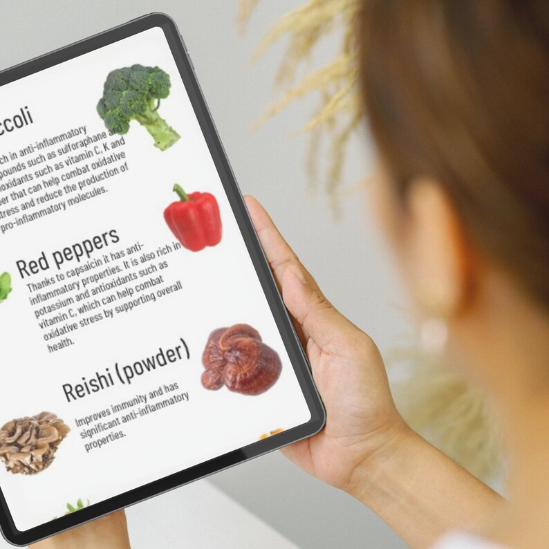Anti-inflammatory Foods Guide: Nutrition Tracker (5 PDF Instant ...