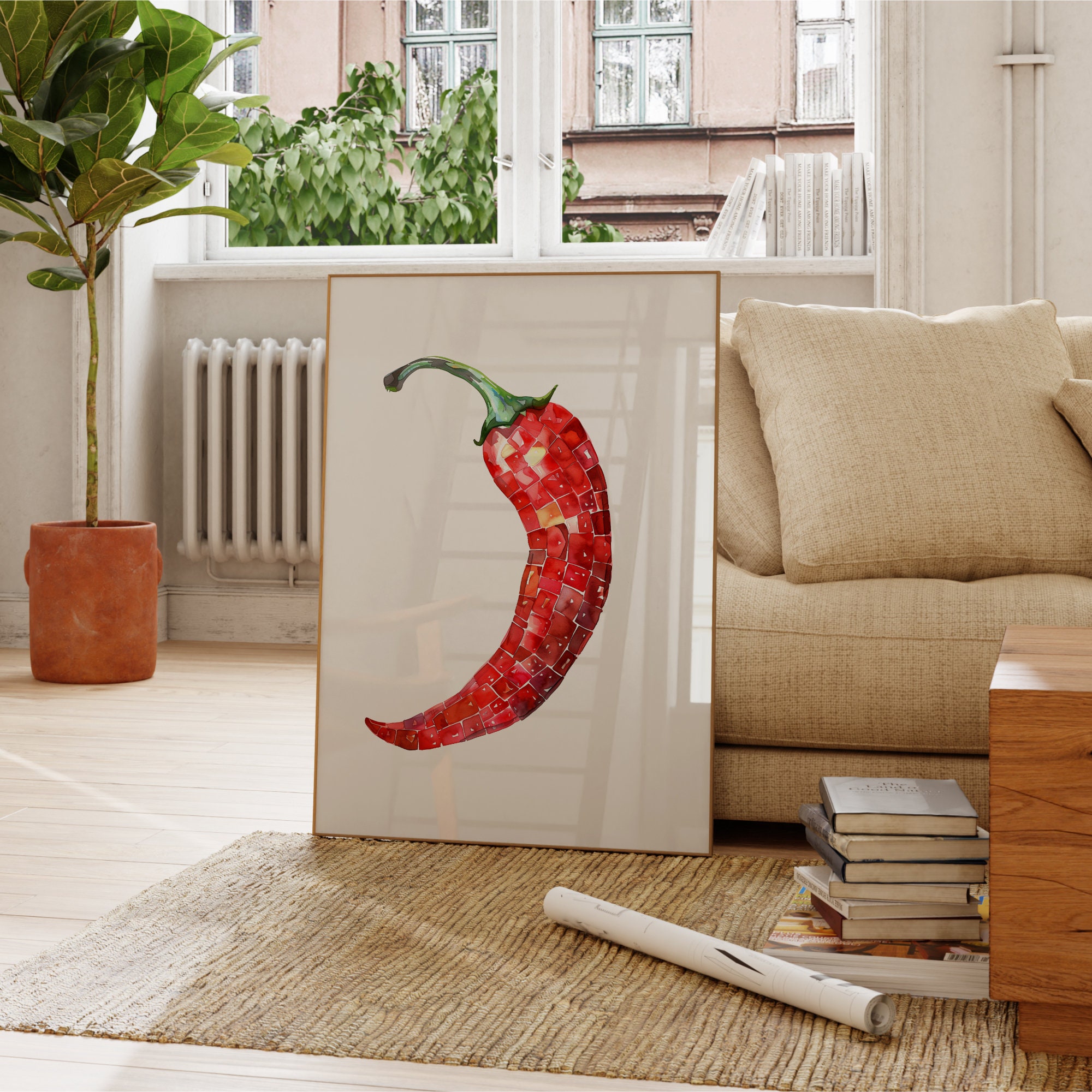 Disco Chilli Pepper Print: Glam Kitchen Wall Art (digital Download) - Etsy