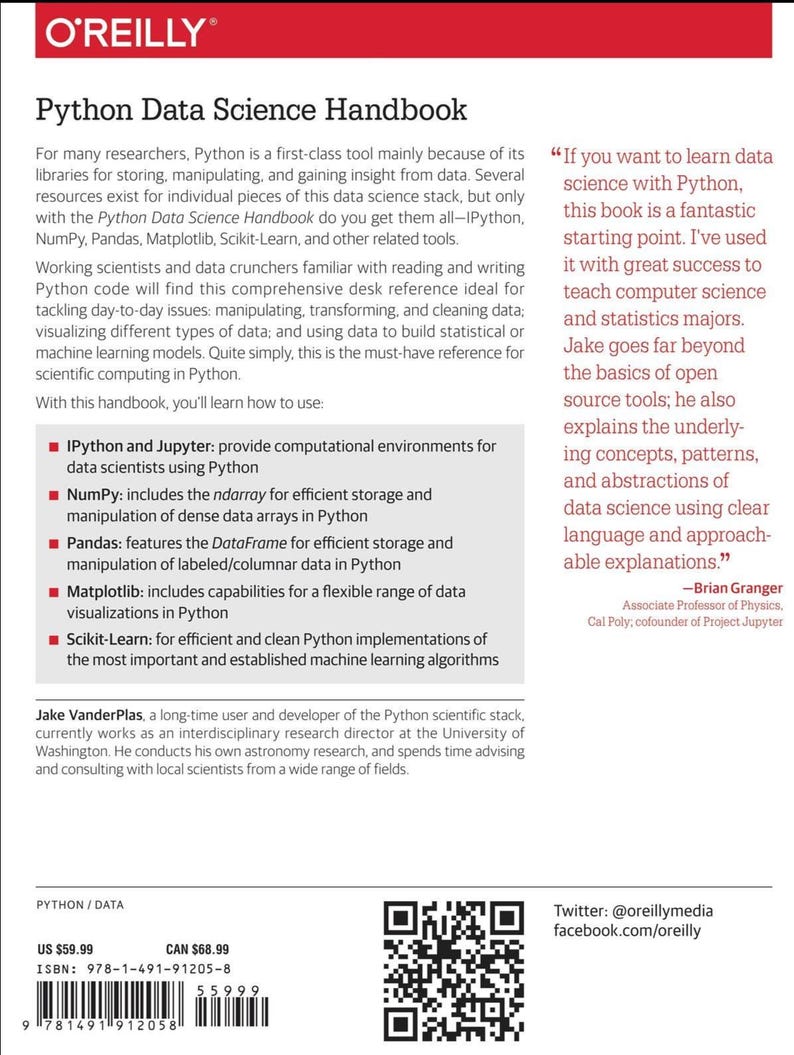 Python Data Science Handbook: Data Analysis, Visualization, Machine Learning (PDF Ebook) by Jake ...