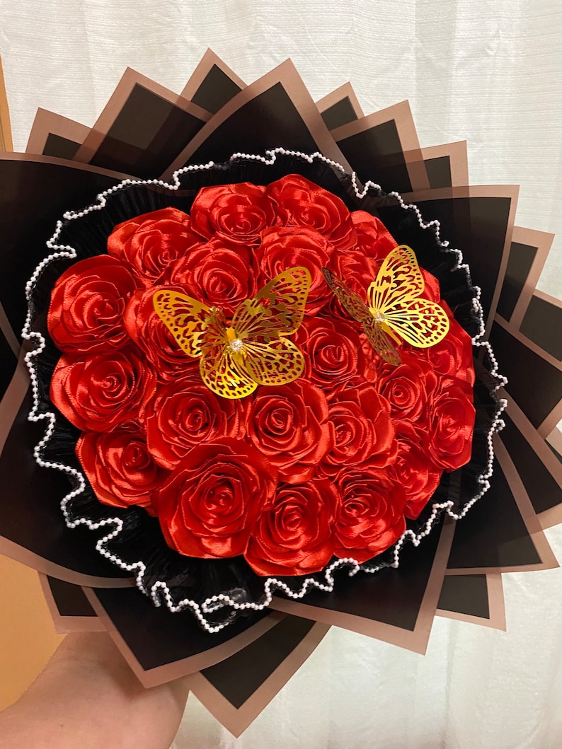 Red Eternal Rose Bouquet - Etsy