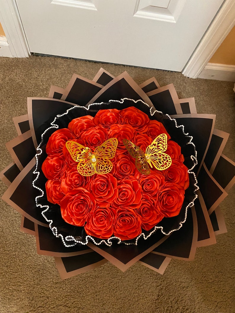 Red Eternal Rose Bouquet - Etsy