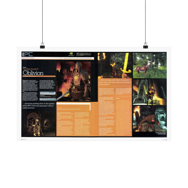 Elder Scrolls Oblivion Video Game Poster 23x14, Old School Retro Gamer ...