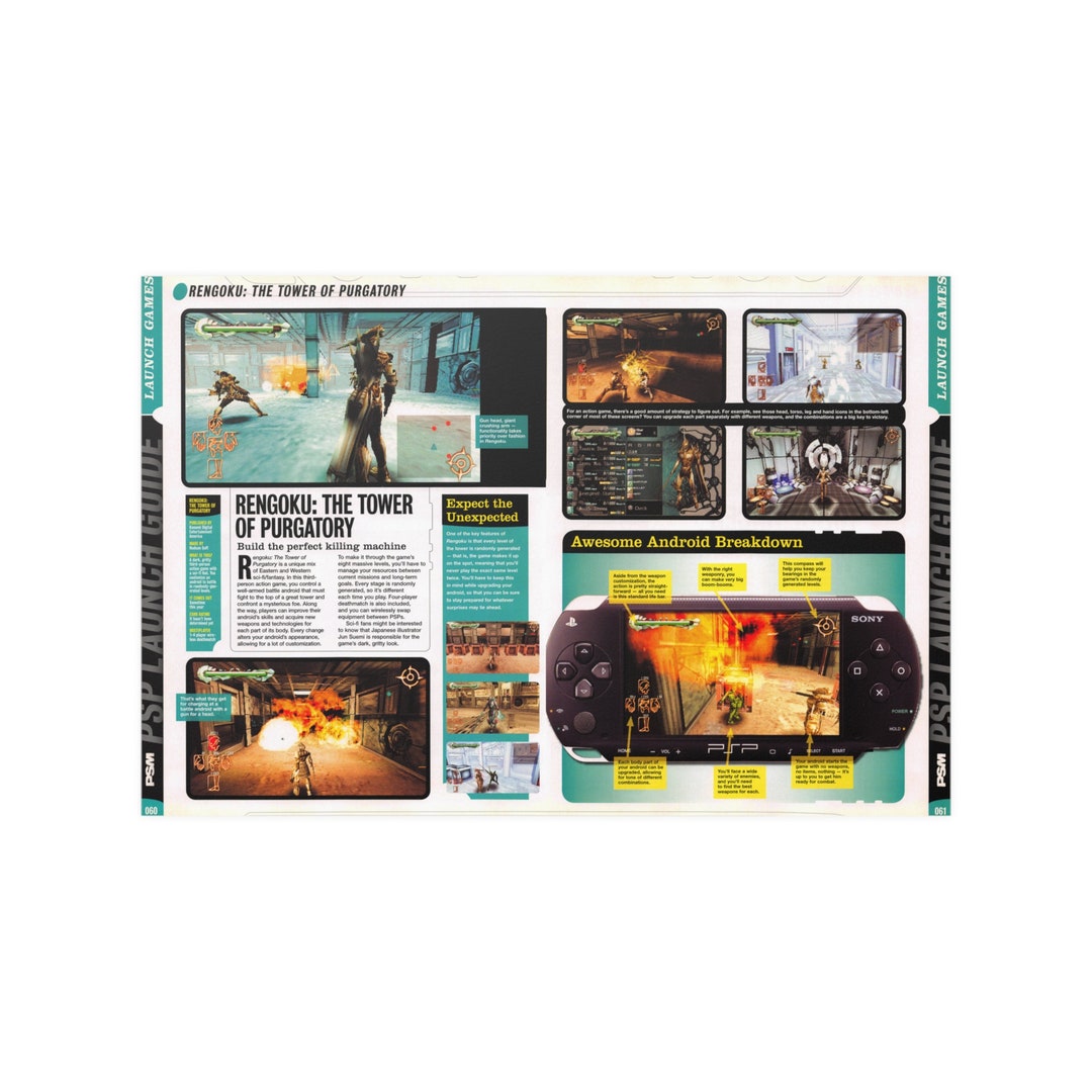 Rengoku PSP Video Game Poster Ad 18x12, Old School Retro Gaming Print ...