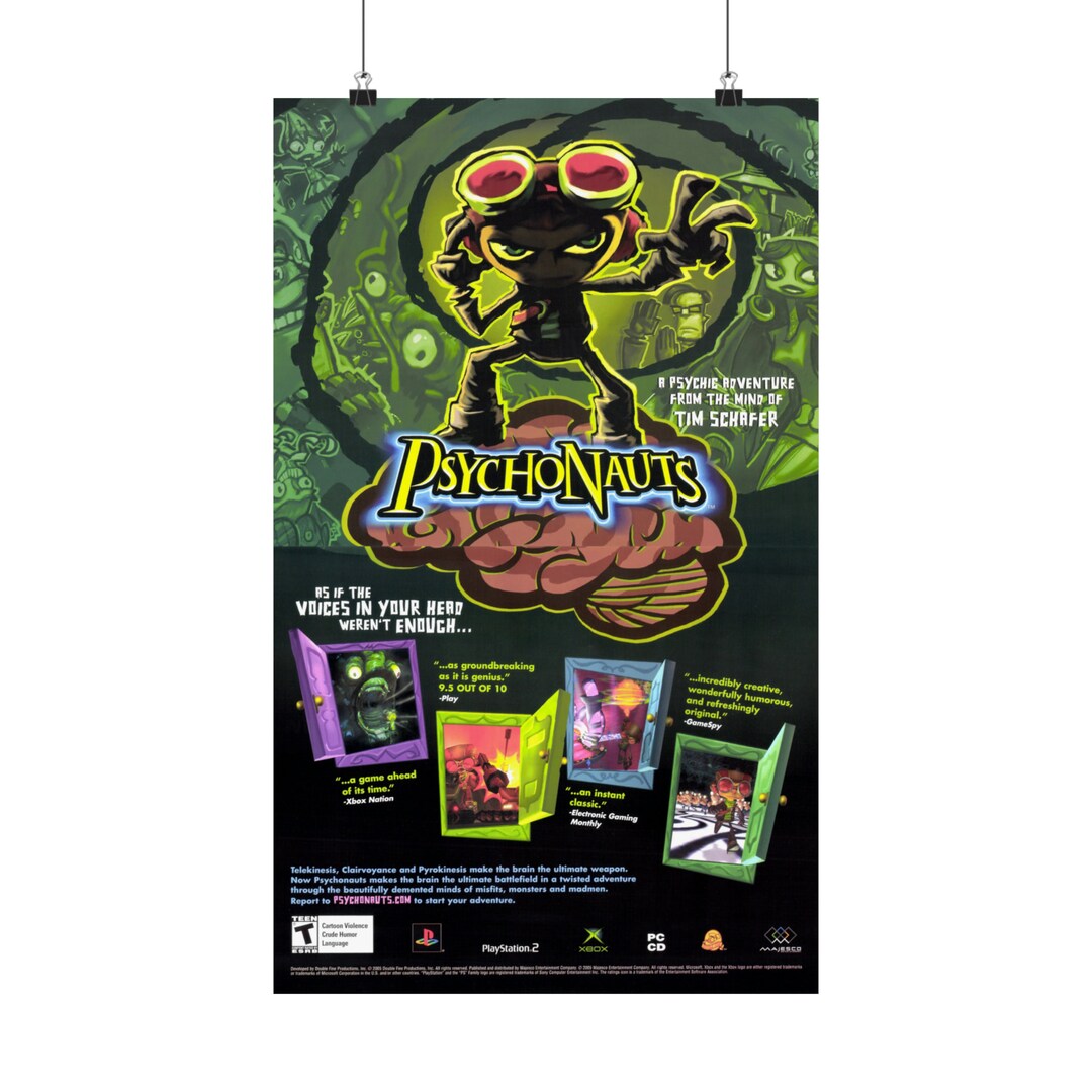 Psychonauts Video Game Poster 14x23 Old School Retro Gamer - Etsy