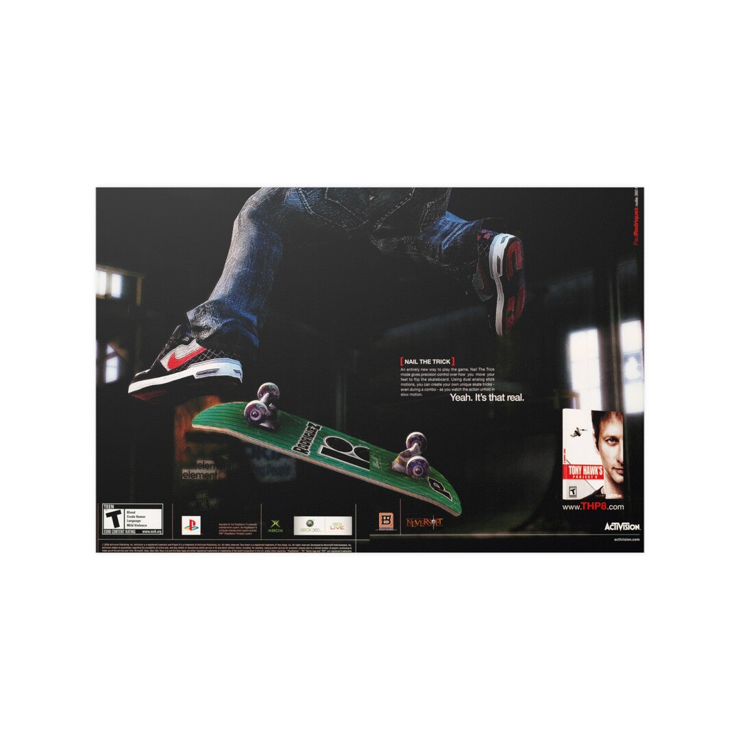 Tony Hawk's Project 8 Video Game Poster Ad 18x12 Old - Etsy