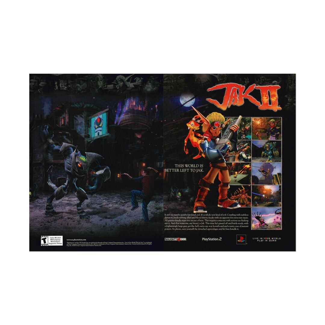 Jak 2 Video Game Poster 18x12 Professional Quality Old School Retro ...