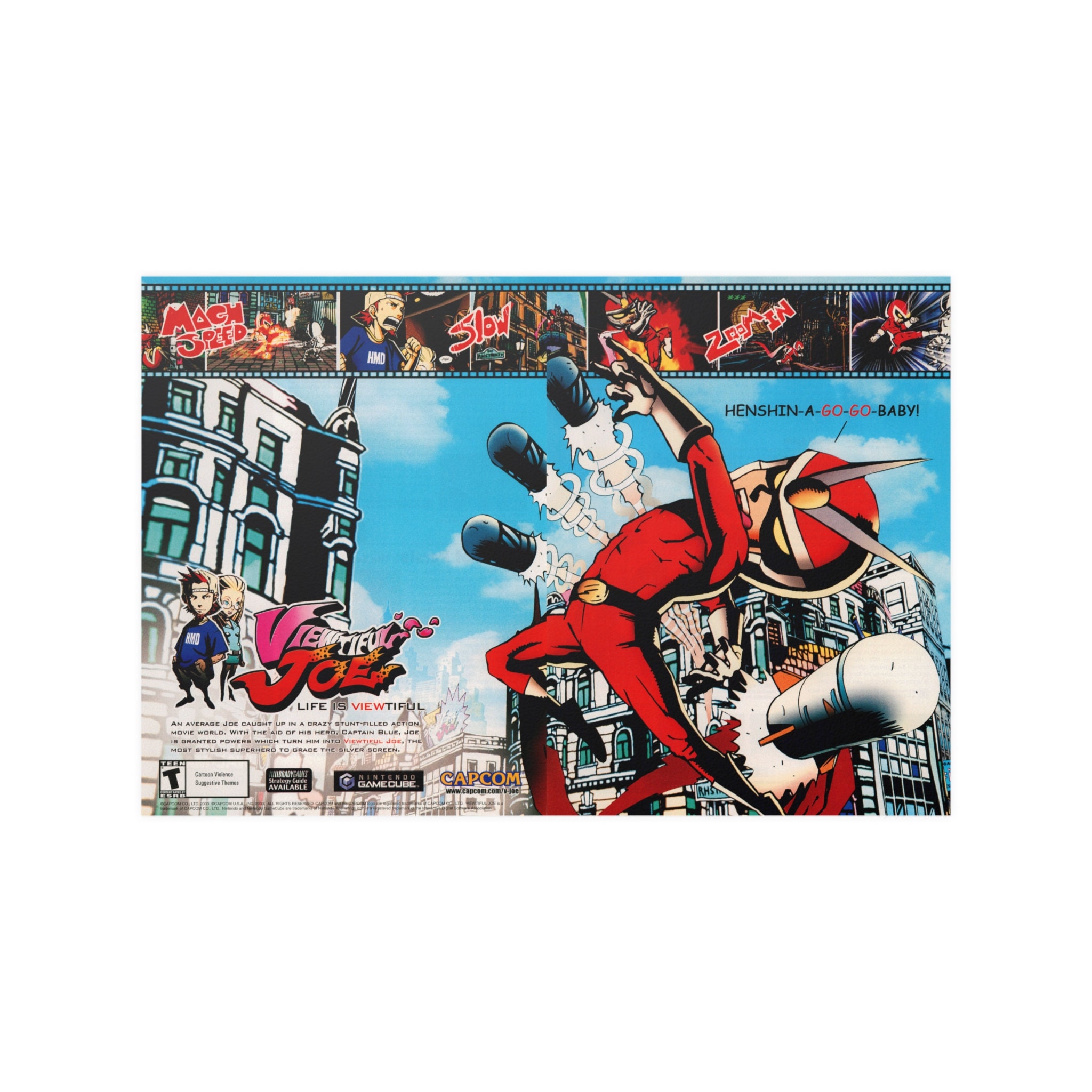 Viewtiful Joe Video Game Poster Ad 18x12, Old School Retro Gaming Print ...