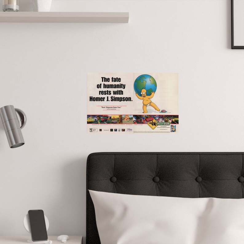 The Simpsons: Hit & Run Video Game Poster Ad 18x12 Old School - Etsy
