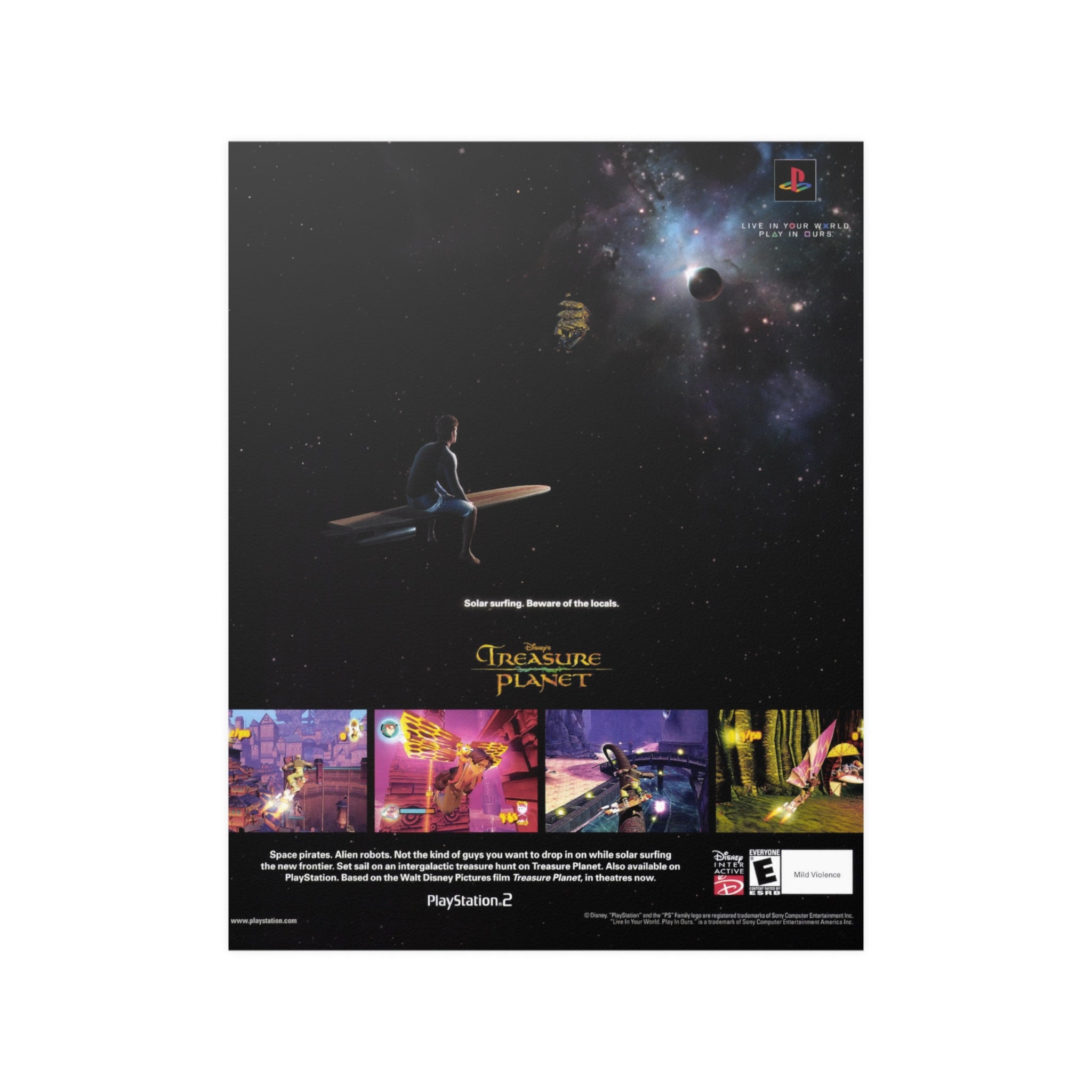 Treasure Planet PS2 Disney Video Game Poster Ad 11x14, Old School Retro ...