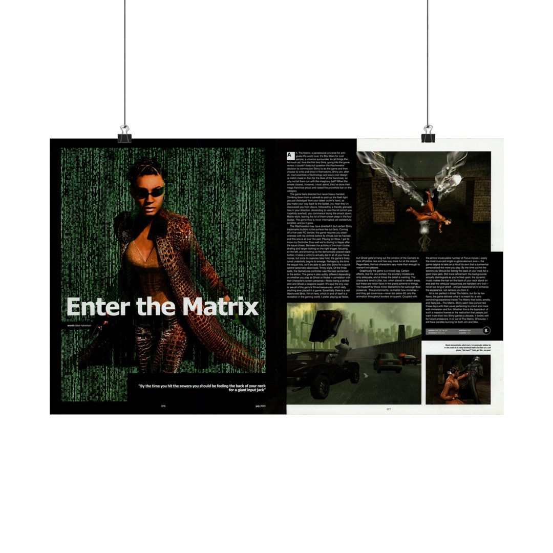 Enter the Matrix Video Game Poster 23x14, Old School Retro Gamer Gift ...