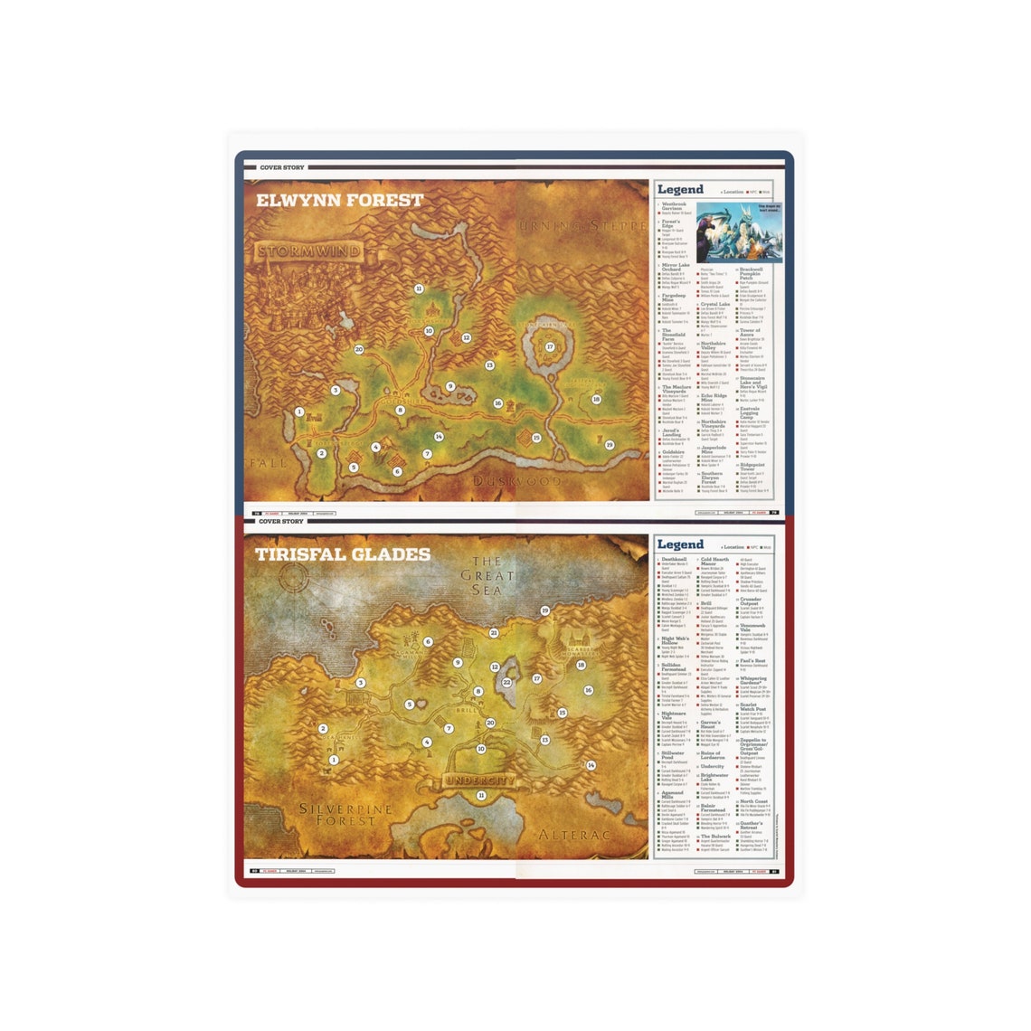 World of Warcraft 2004 Starting Area Map Poster Magazine Print Ad 18x24 ...