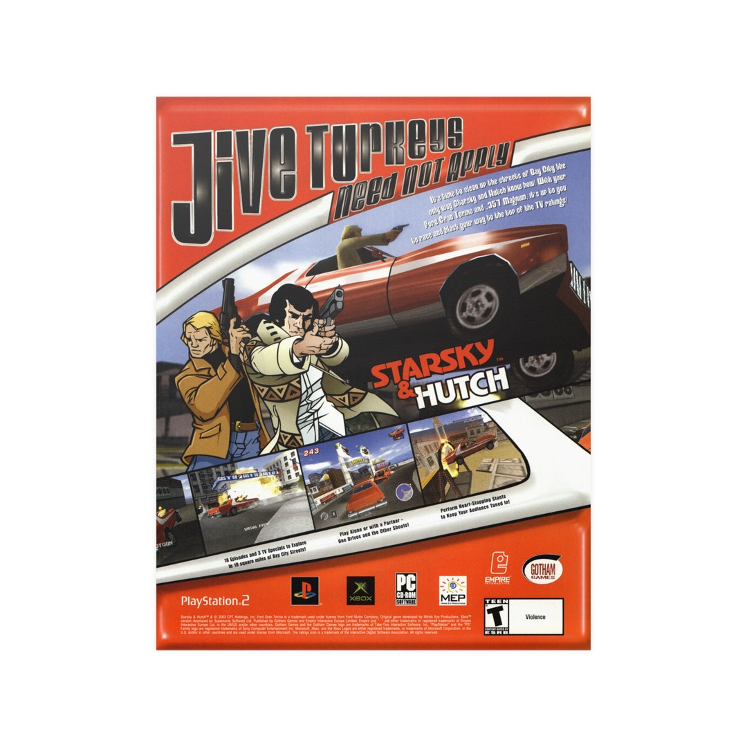 Starsky & Hutch Video Game Poster 11x14, Old School Retro Gamer Gift ...