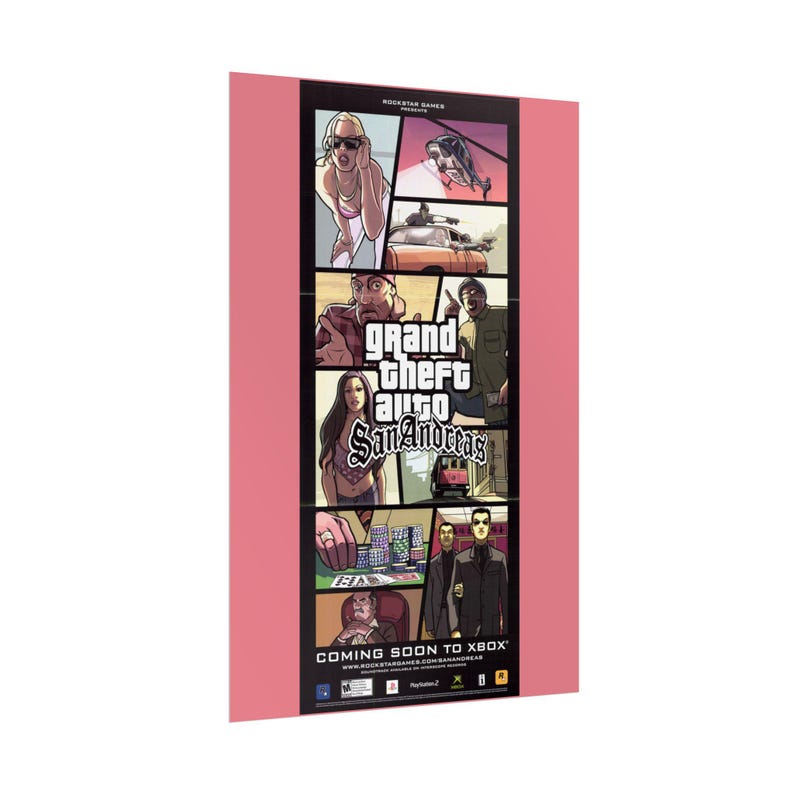 Grand Theft Auto GTA San Andreas Video Game Poster 20x30 Professional ...