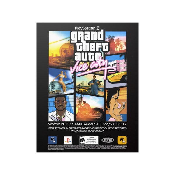 Grand Theft Auto Poster Vice City - Etsy
