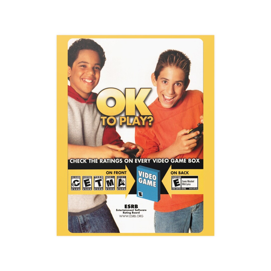 Old School ESRB Video Game Ratings Wall Art Poster Ad 11x14 - Etsy