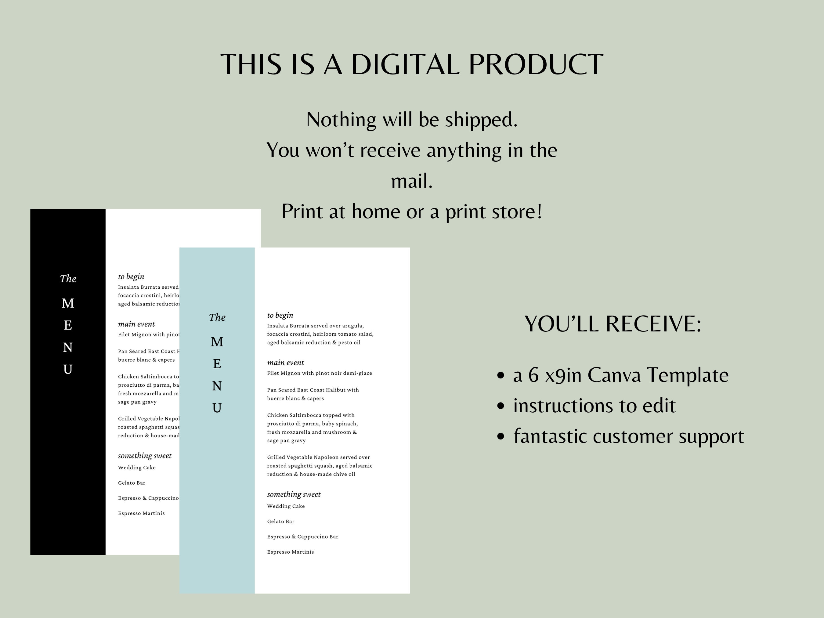 Formal Wedding Menu Template Black Tie Wedding Dinner Classic, Elegant ...