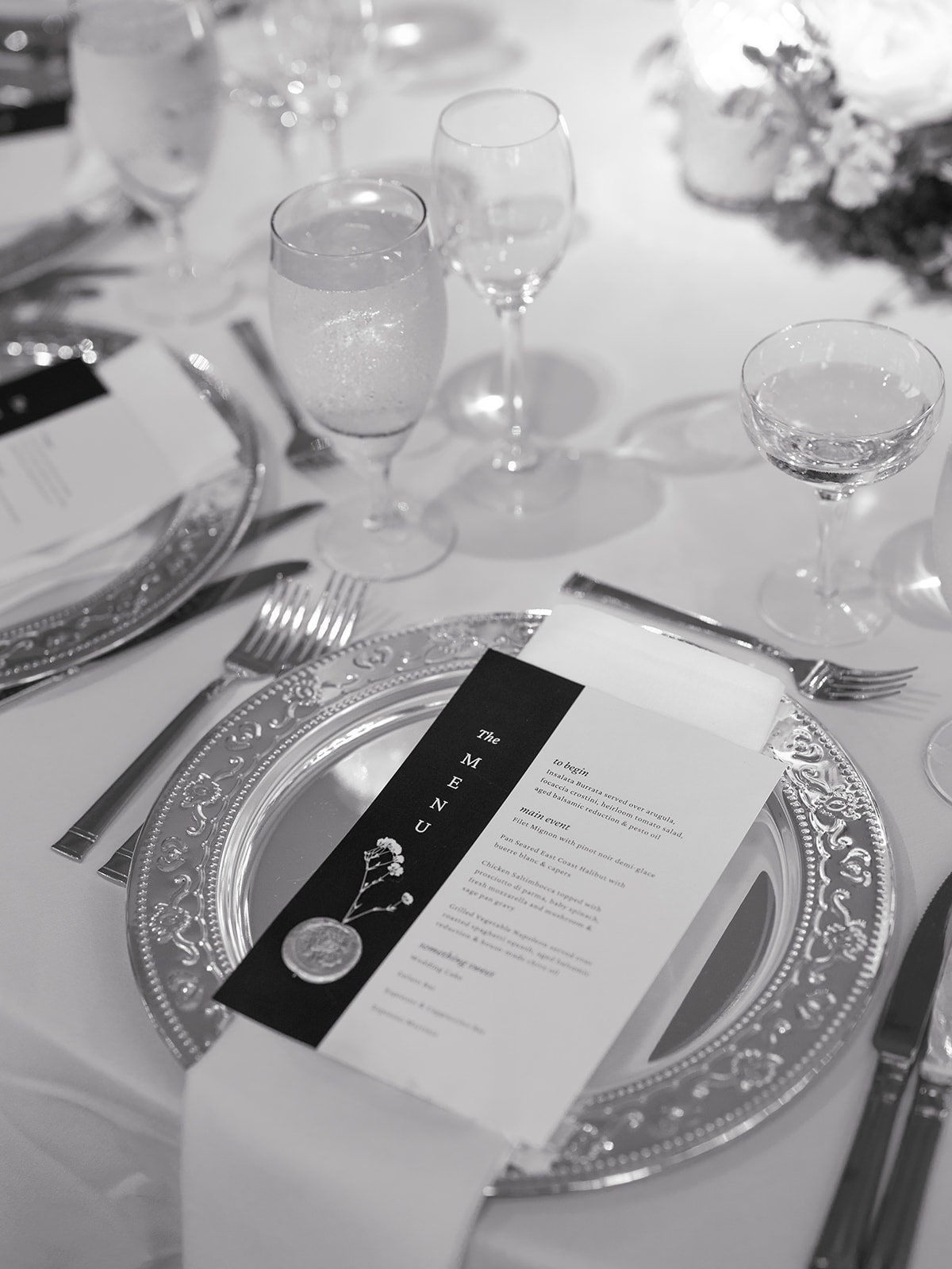 Formal Wedding Menu Template Black Tie Wedding Dinner Classic, Elegant ...