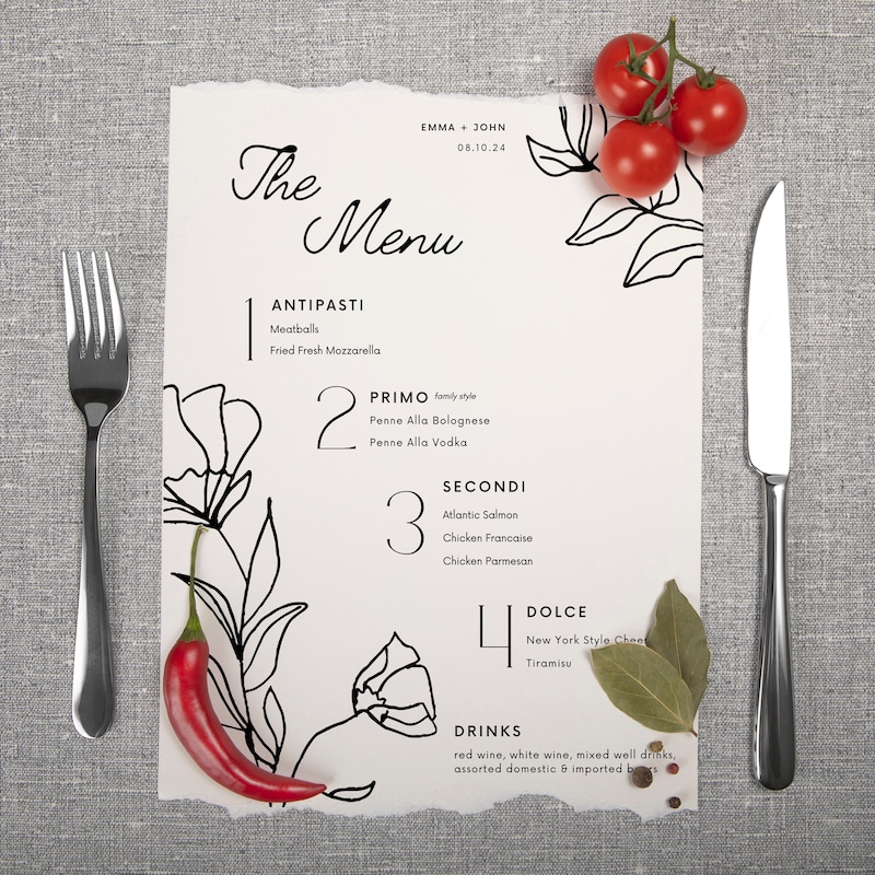Dinner Menu With 4 Course - Etsy