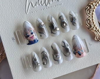 Gojo Satoru Press-on Nails - Etsy