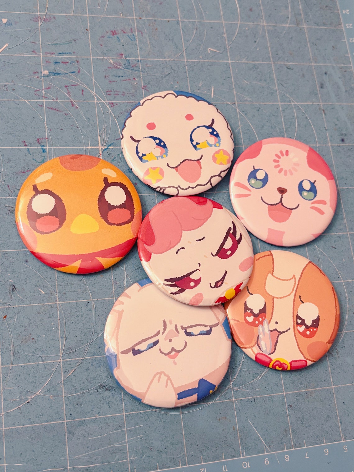Precure Fairy Goober Pins Kururun, Milk, Tsubasa, Fuwa, Yuki and Kogumi ...