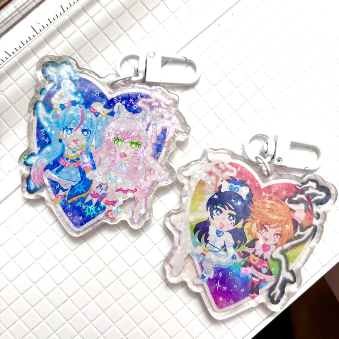 Precure 20th Anniversary Double Sided Glitter Epoxy Keychain - Etsy