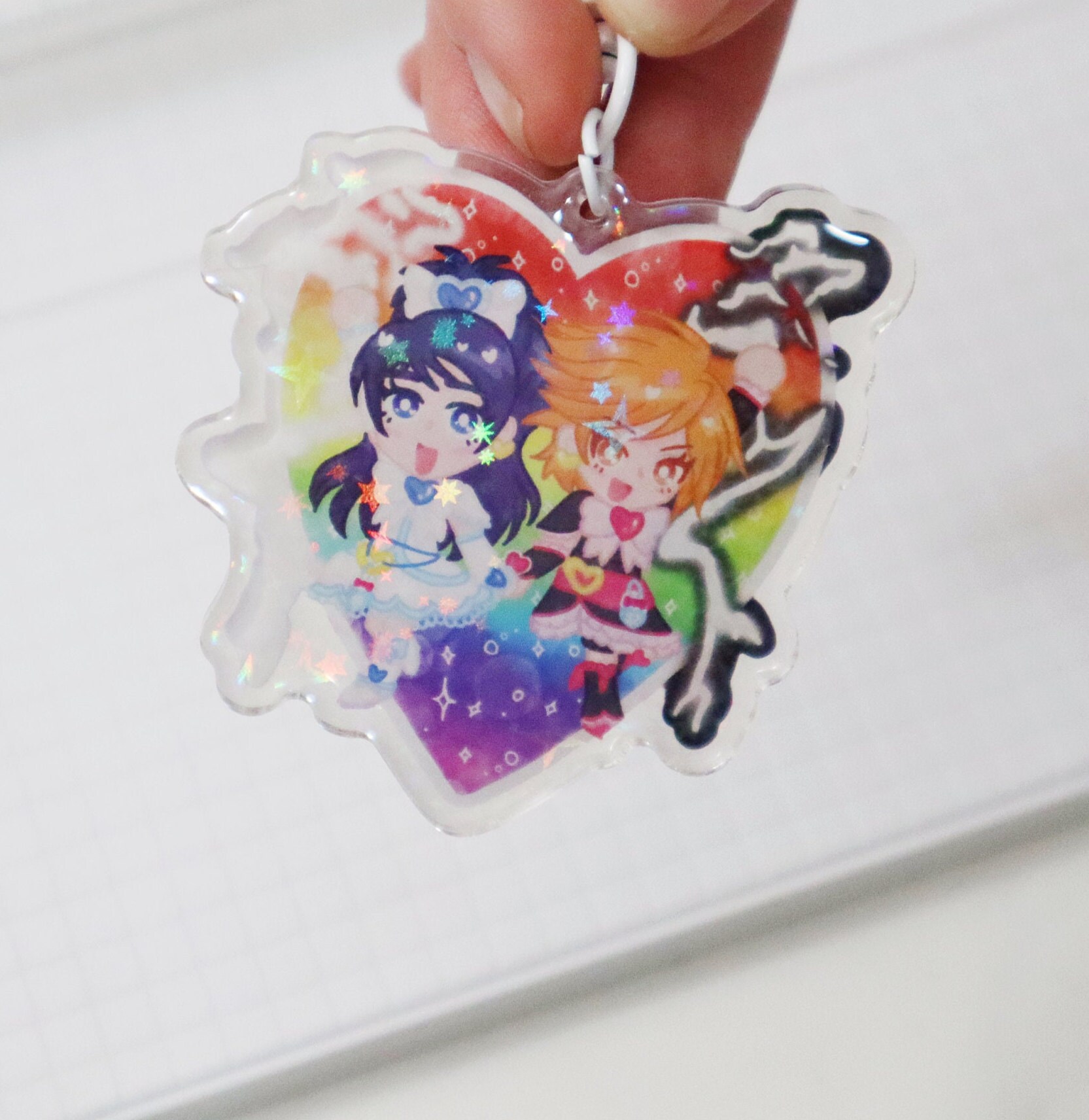 Precure 20th Anniversary Double Sided Glitter Epoxy Keychain - Etsy