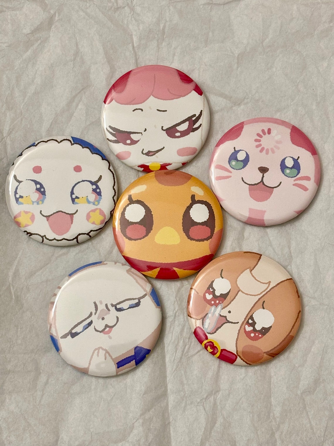 Precure Fairy Goober Pins Kururun, Milk, Tsubasa, Fuwa, Yuki and Kogumi ...