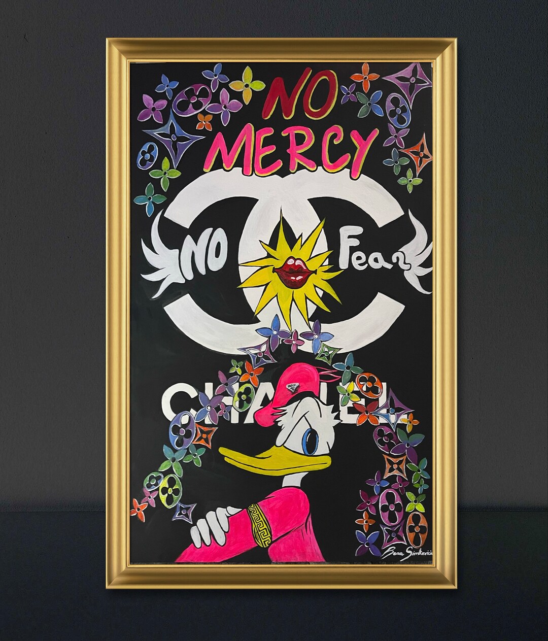 Hand Painted Animation Donald Duck "no Mercy" - Etsy