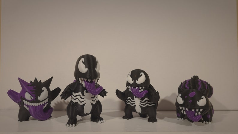 Venom Pokemon 3D Printed Gengar Charmander Squirtle Bulbasaur - Etsy