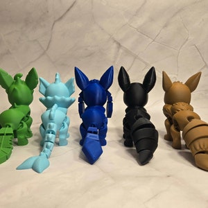 Eevee Flexi Evolutions Articulated Pokemon 3D Printed Umbreon Espeon ...