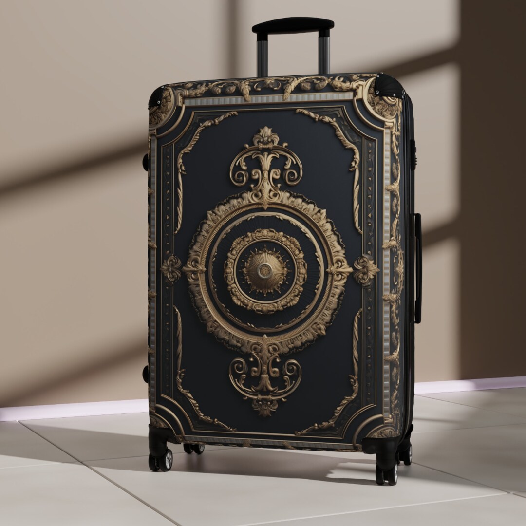Black and Gold Accent Luxurious Suitcase - Etsy