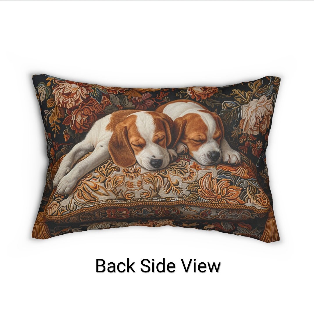 Baroque Rococo Dog Lumbar Pillowsrectangle Couch Cushionvintage Sofa ...