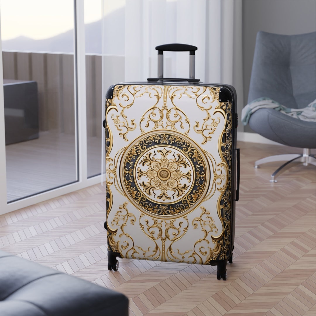 Classy Gold Accent Suitcase for Vacations Gold Accent Custom - Etsy