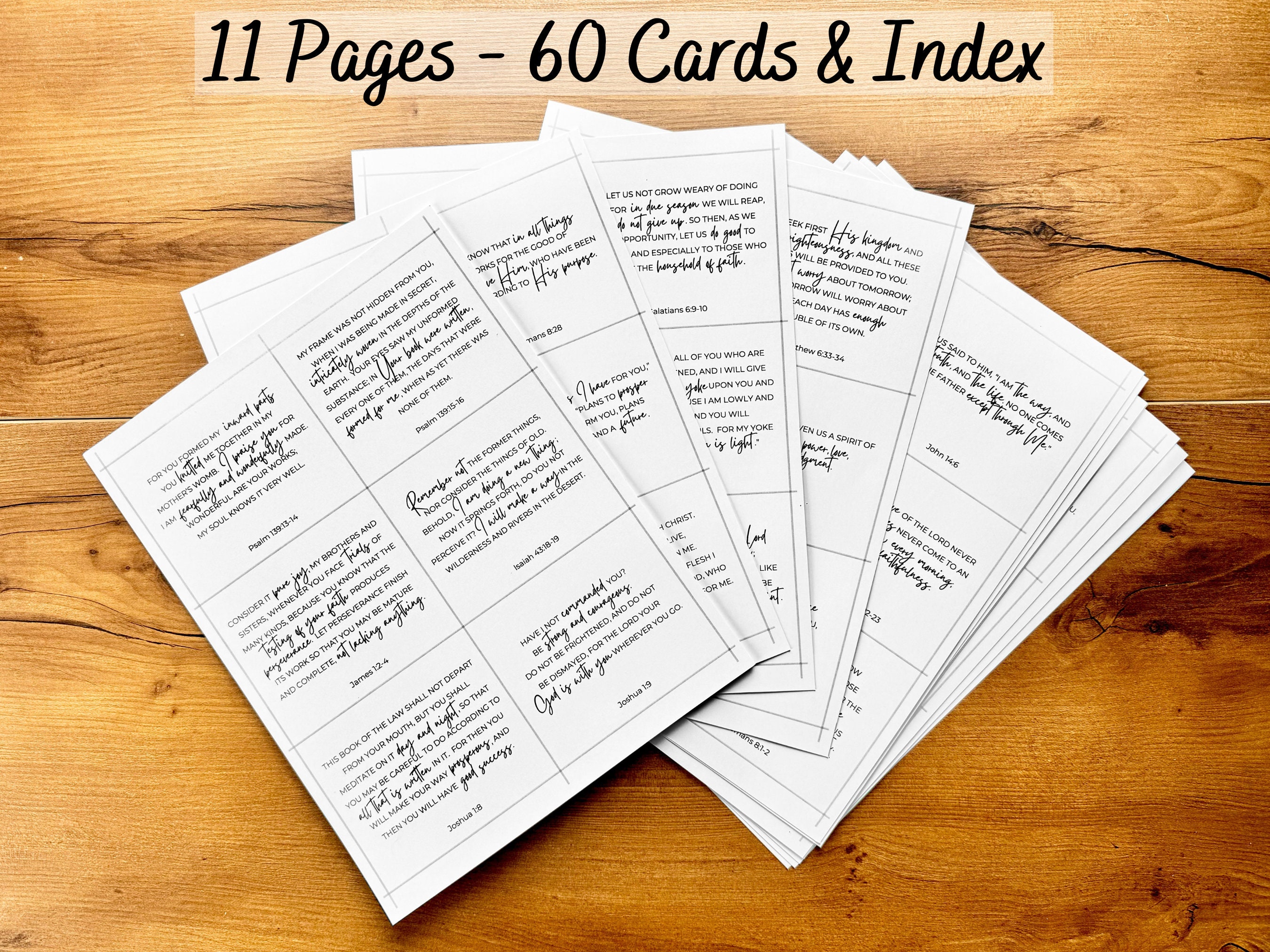60 Encouraging Bible Verse Cards | Printable | Scripture Memory | Mini ...