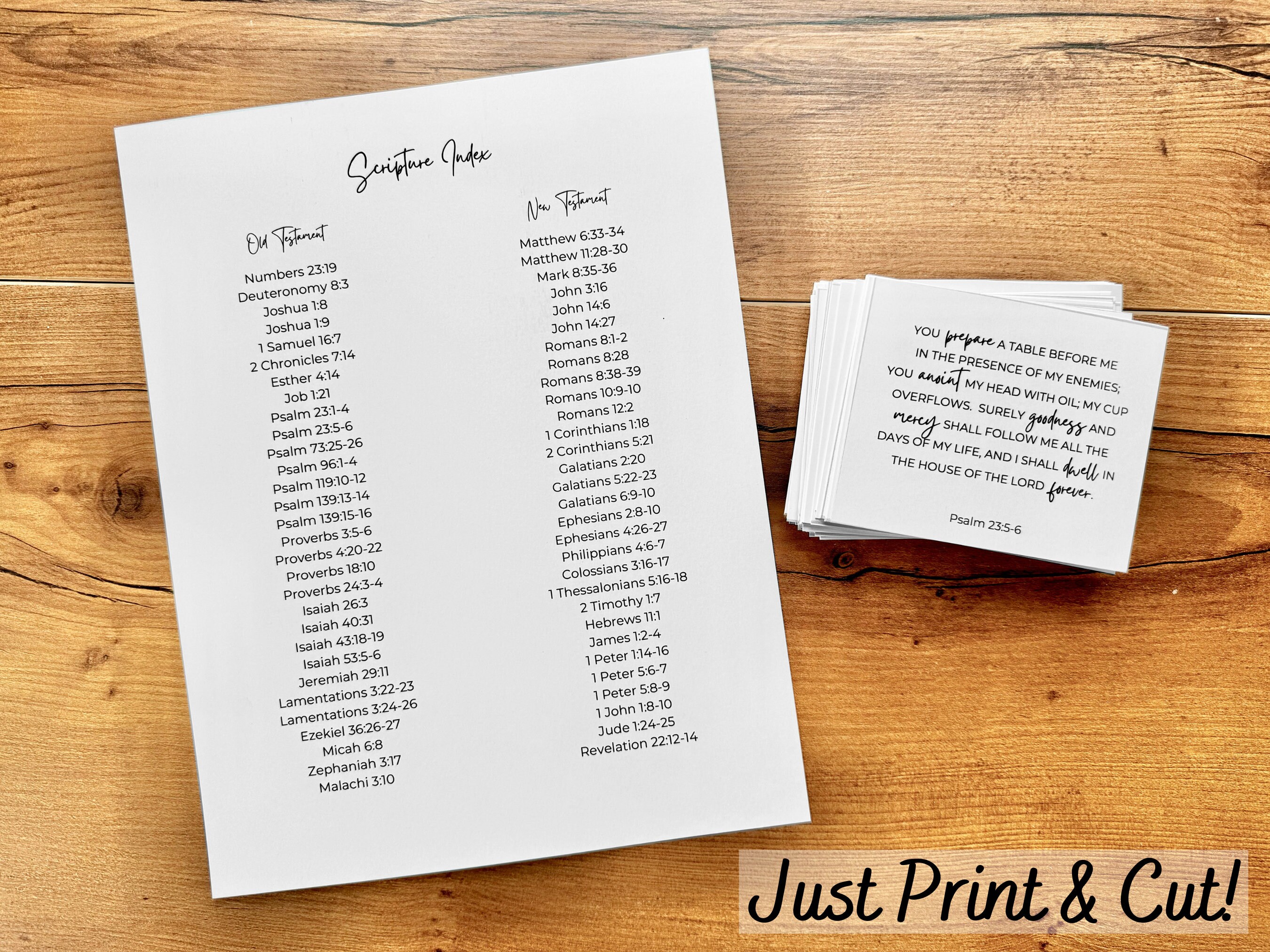 60 Encouraging Bible Verse Cards Printable Scripture Memory Mini ...