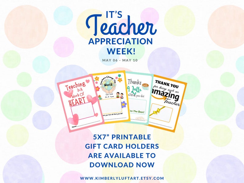 Teacher Appreciation Bundle: Teacher Appreciation Gift Card Holder ...
