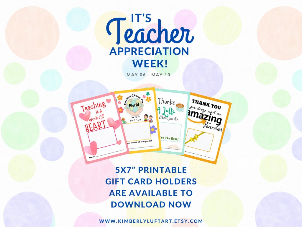 Teacher Appreciation Bundle: Teacher Appreciation Gift Card Holder ...
