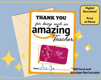 Thank You for Being Amazing Printable Gift Card Holder, Thank You Gift ...