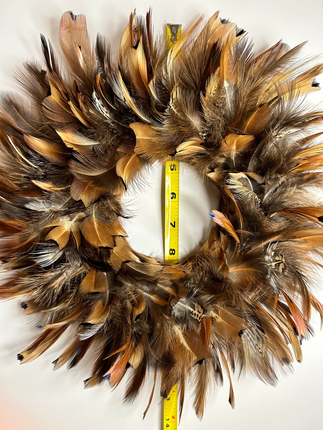 Feather Wreath, Feather Candle Ring, Pheasant Feather Wreath, Mini ...