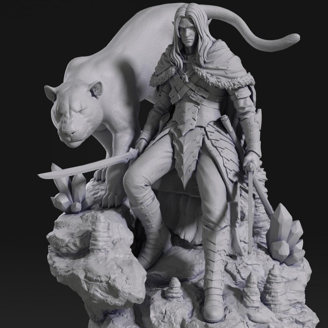 Drizzt Do'urden Baldur's Gate BG3 - Miniature, 1:10 Figure, Bust, High ...