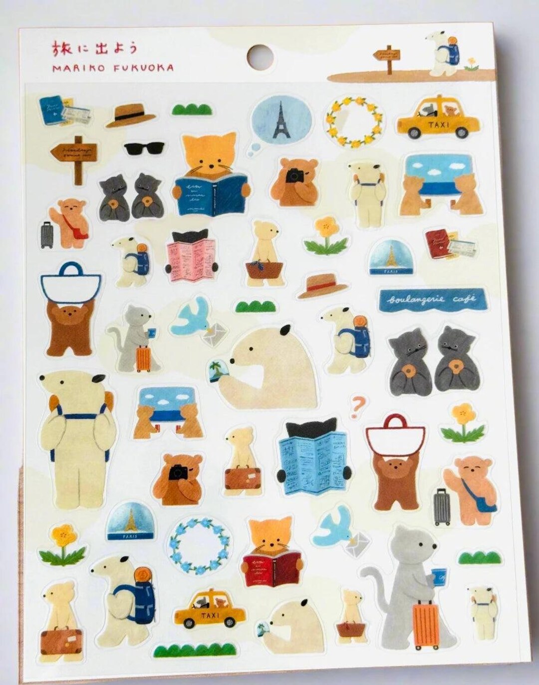 Animal Travels and Adventures Clear Stickers by Cozyca | Mariko Fukuoka ...