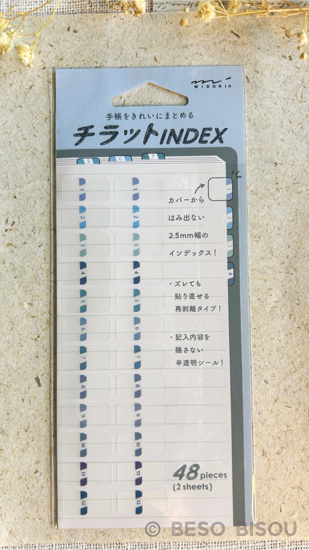 MIDORI INDEX TABS - Blue | Removable, Planners, Journals, Hobonichi ...