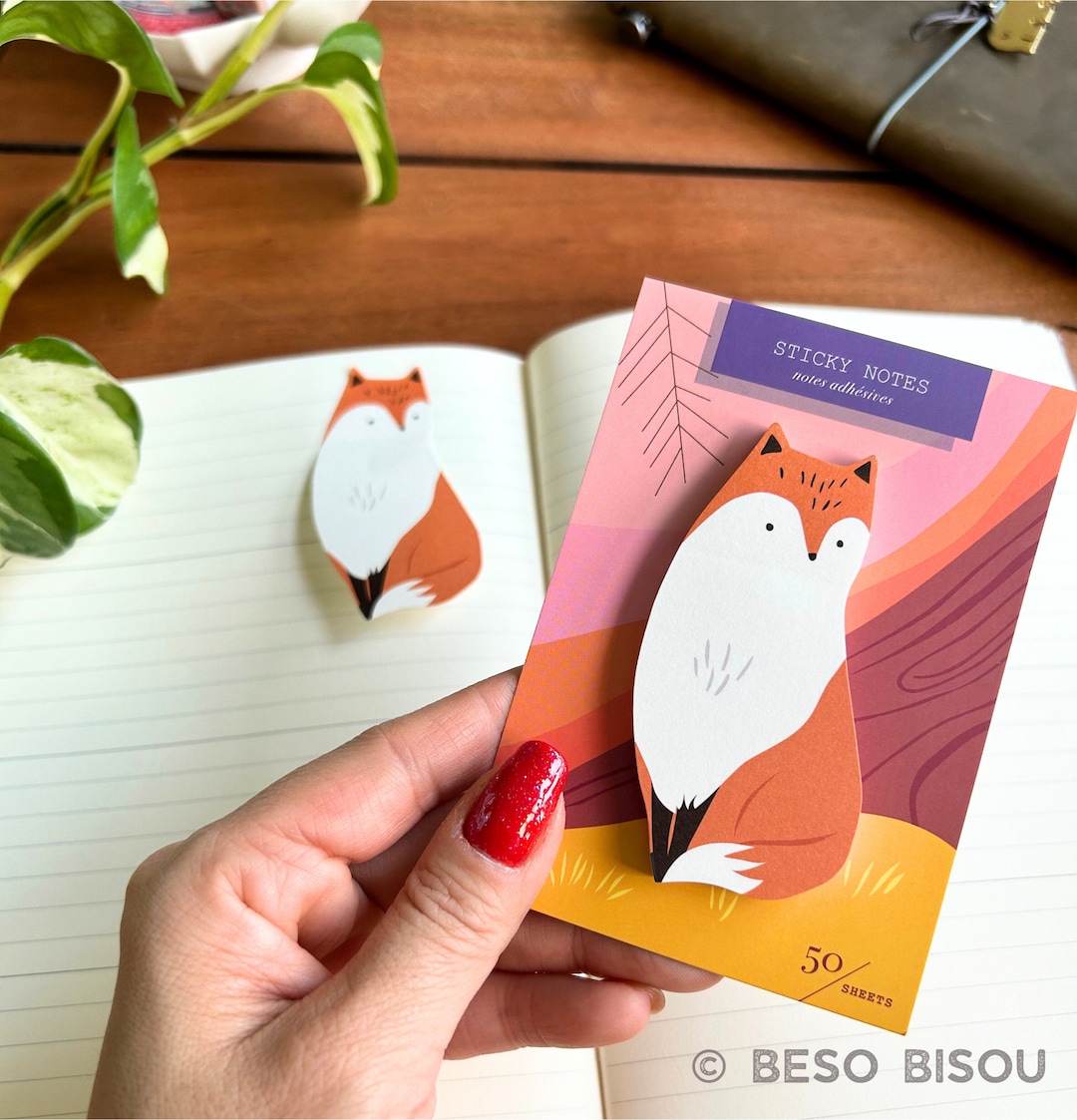 Woodland Fox Sticky Note Planner, Journal, Bujo, Post-it, Stationery - Etsy