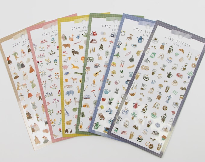 Mindwave - COZY STICKER SERIES | People, Animals, Desserts, Camping ...