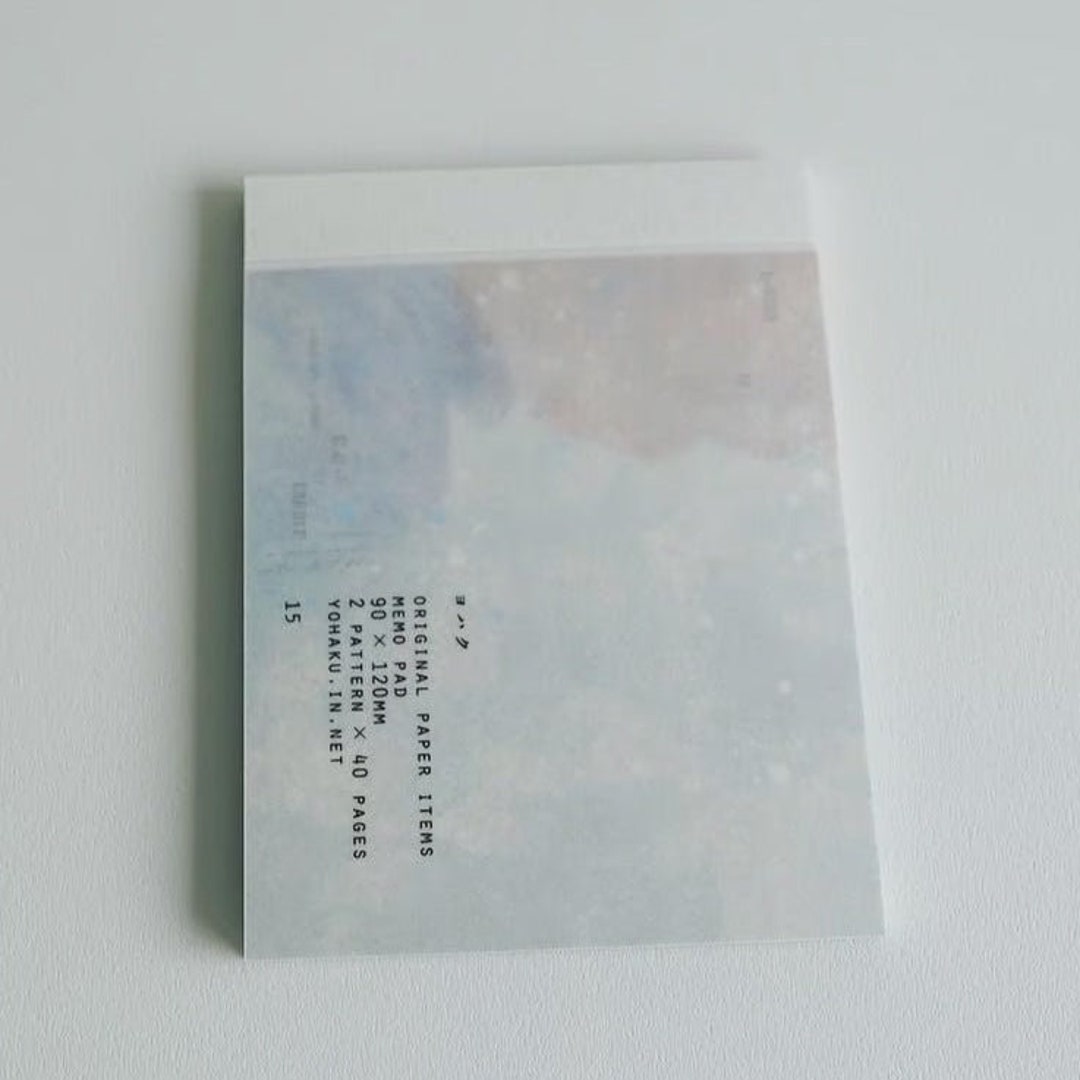Yohaku song of Daybreak Japanese Memo Pad M-095 Translucent Ephemera ...