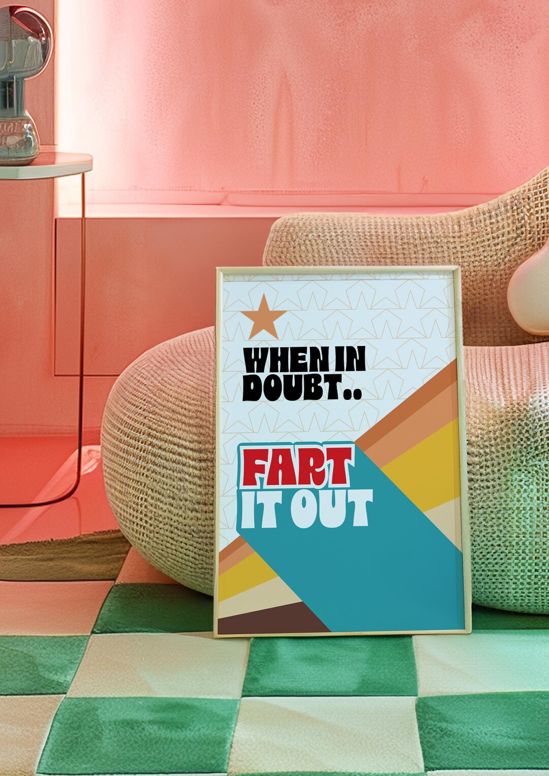 Fart It Out Poster Wall Art- Quirky Interior Quote & Motivation Print ...