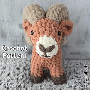Crochet PATTERN: Bighorn Sheep - Dall Sheep - Standing Ram - Aries ...