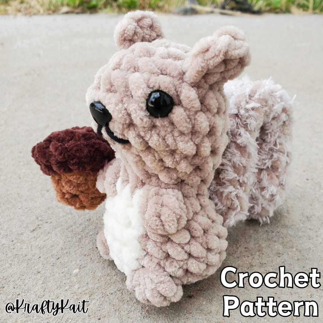 Crochet PATTERN: No-sew Squirrel Pattern With Optional Acorn - Etsy