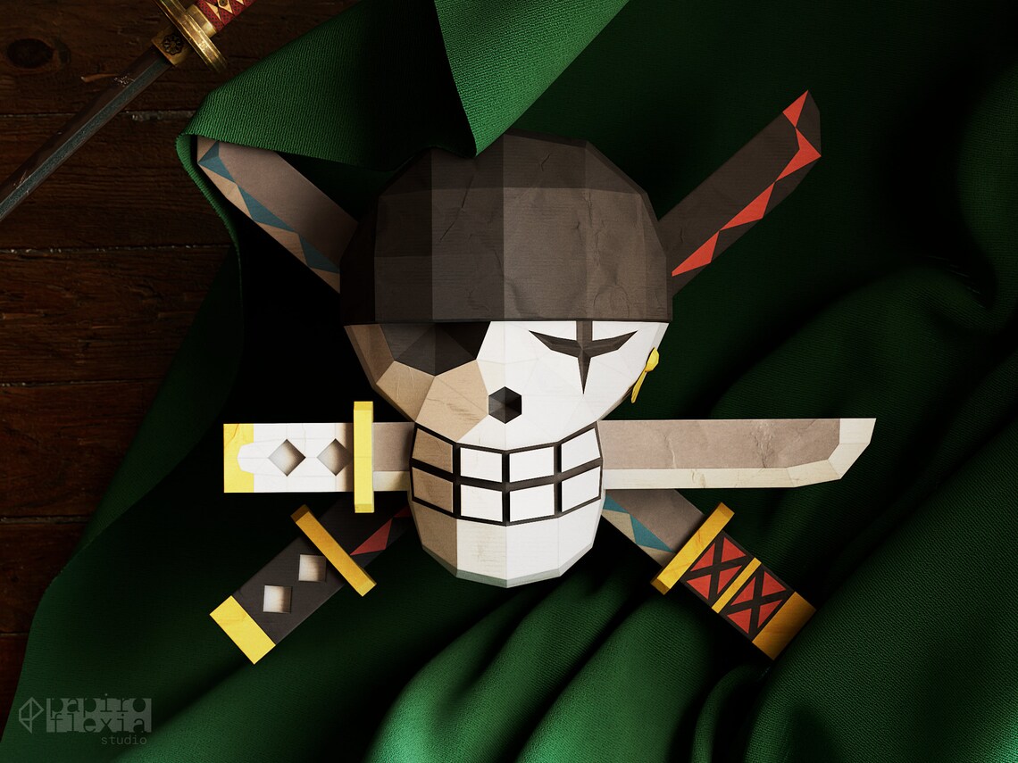 Pirate Skull Z0R0 DIY / Lowpoly / Papercraft / DIY / Svg, Pdf, Dxf - Etsy