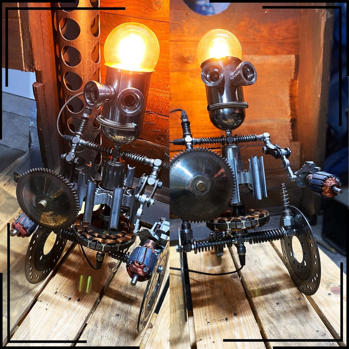 Steampunk Desk Lamp, Steampunk Home Decor, Steampunk Lighting, Robot ...